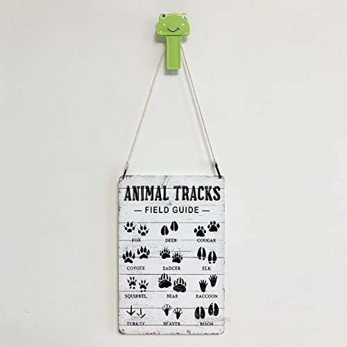 CrazySign Animal Tracks Field Guide Sign Log Cabin Wall Decor, Forest Hunting Decor, Boy Nursery Decor 8 x 12 Inch (211)