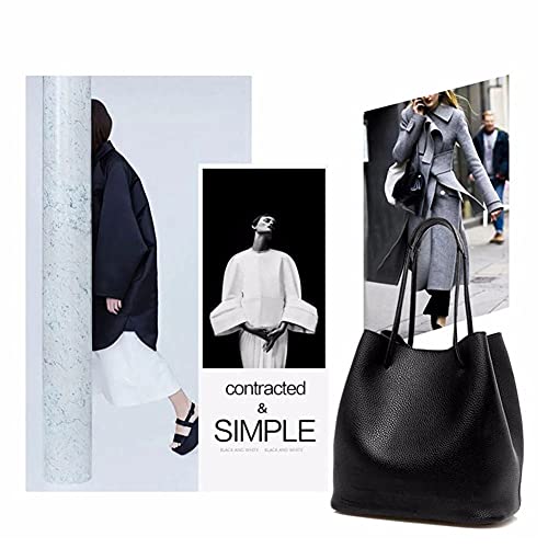Women Fashion Handbags Wallet Tote Bag Shoulder Bag Purse Set 4pcs (black)