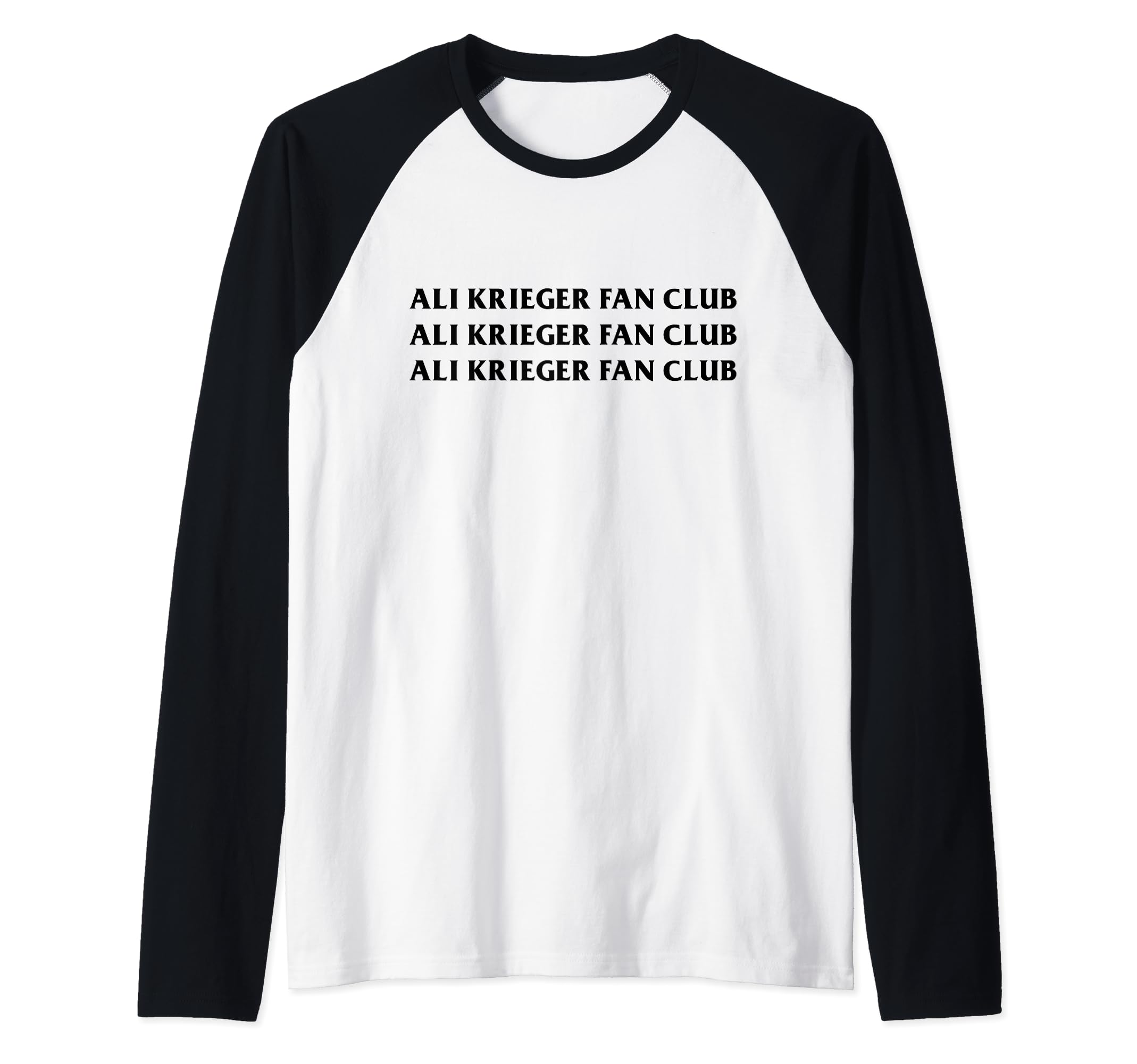 ali krieger fan club Raglan Baseball Tee