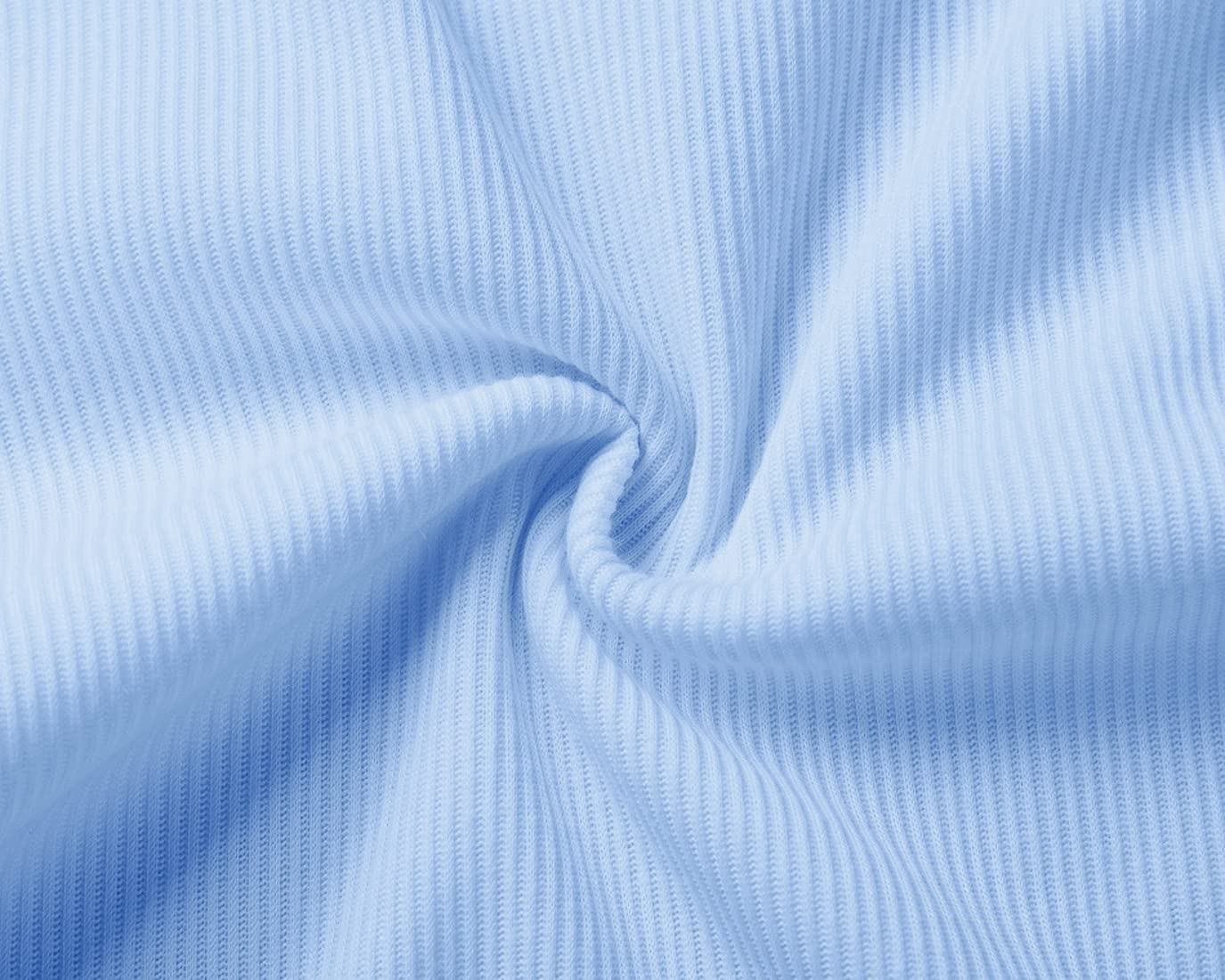 Afibi Women Ribbed Long Sleeve V Neck Slim Fit Stretchy Basic T Shirts Tops (Medium, Sky Blue)