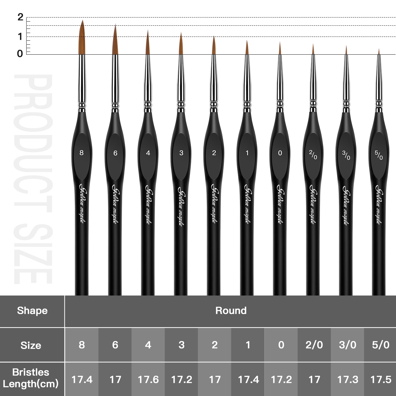 Detail Paint Brushes Set 10pcs Miniature Brushes for Fine Detailing & Art Painting - Acrylic, Watercolor,Oil,Models, Warhammer 40k.