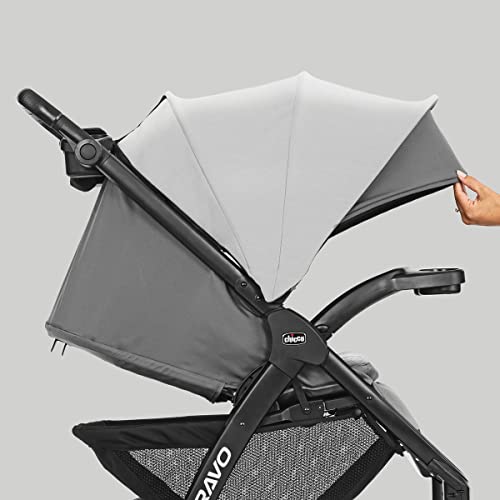 Chicco Bravo LE Trio Travel System, Bravo LE Quick-Fold Stroller with KeyFit 30 Zip Infant Car Seat, Car Seat and Stroller Combo | Driftwood/Grey