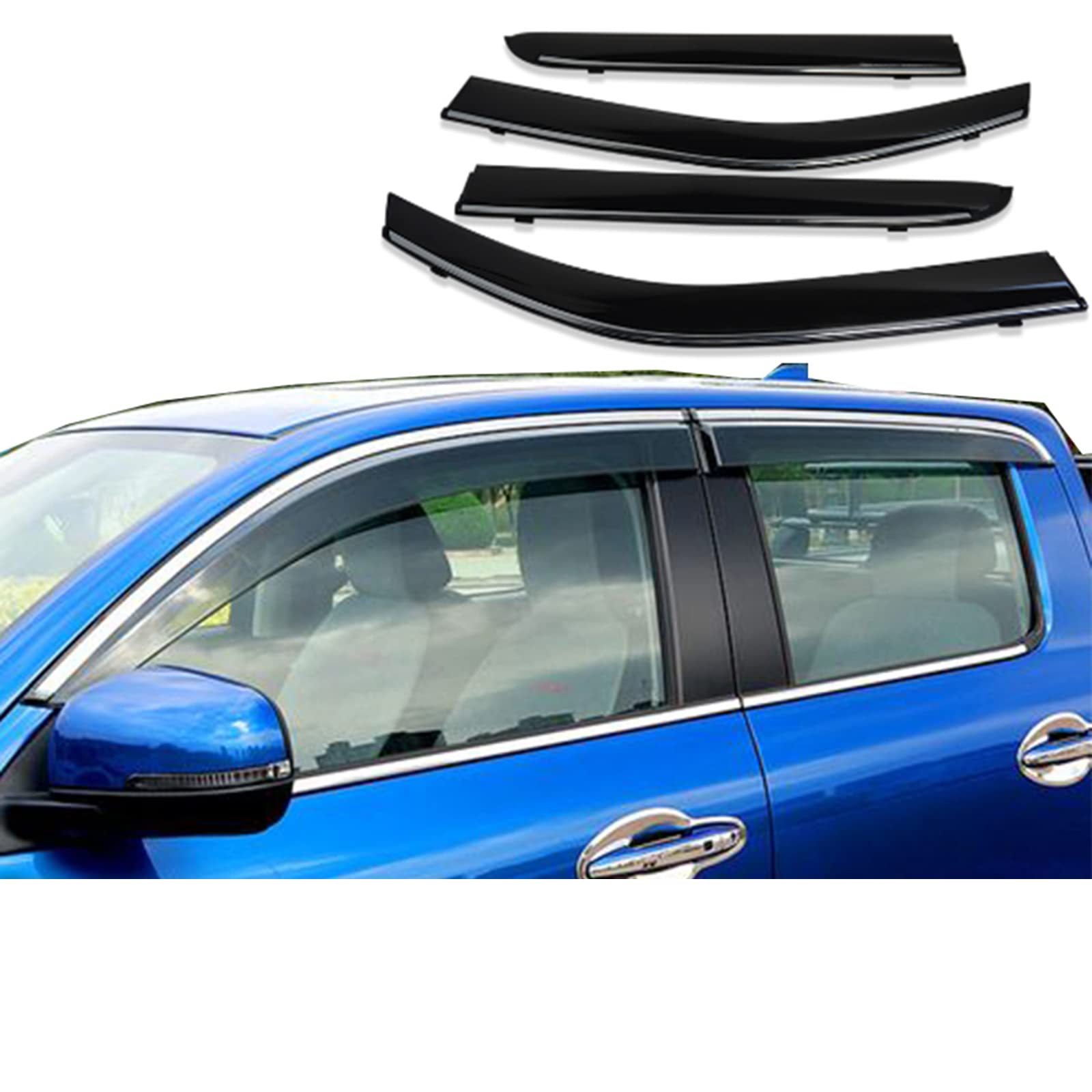 Visors Deflectors Side Window Deflector For Great Wall GWM King Kong Cannon Ute 2022 2023 Sun Rain Visors Weathershields Window Visor Rain Guard