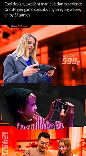 QUJUSO OnexPlayer Mini Pro 7" Handheld Game Console Portable PC Mini Laptop UMPC Win 11 AMD Ryzen 7 6800U 16GB LPDDR4 RAM/512GB NVMe M.2 SSD 1920 *1200 Display Screen(Black)
