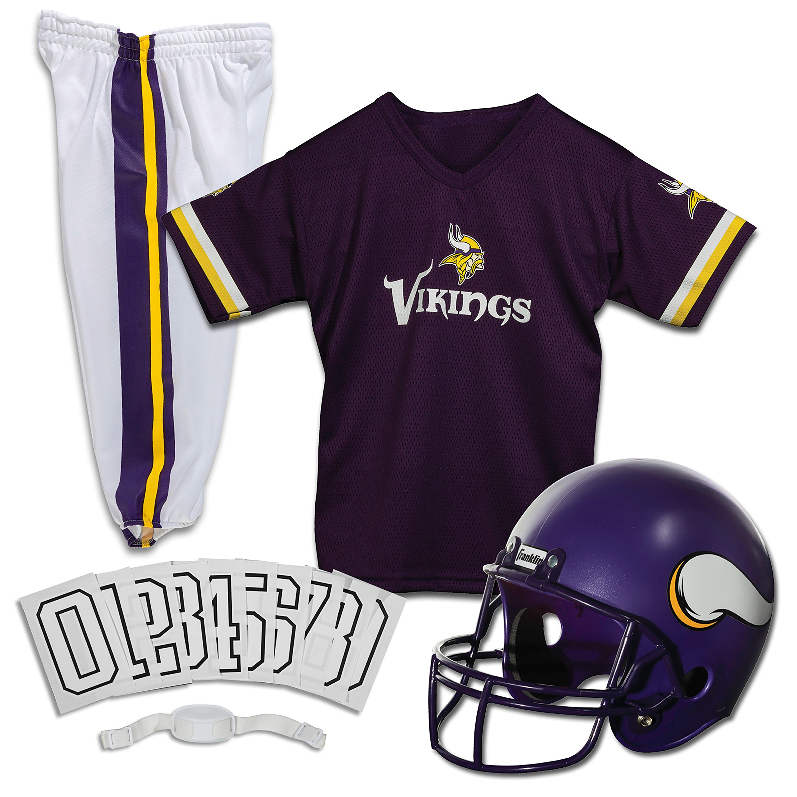 Franklin Sports Minnesota Vikings Kids NFL Uniform Set - Youth NFL Team Jersey, Helmet, Pants + Apparel Costume - Official Gear -Youth Small