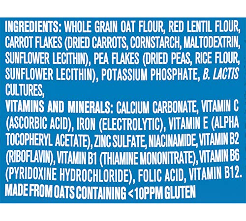 Gerber 2nd Foods Power Blend Cereal For Baby, Probiotic, Oatmeal, Lentil, Carrots & Peas, With Whole Grains & Plant Protein, 8 OZ Canister (Pack of 3)