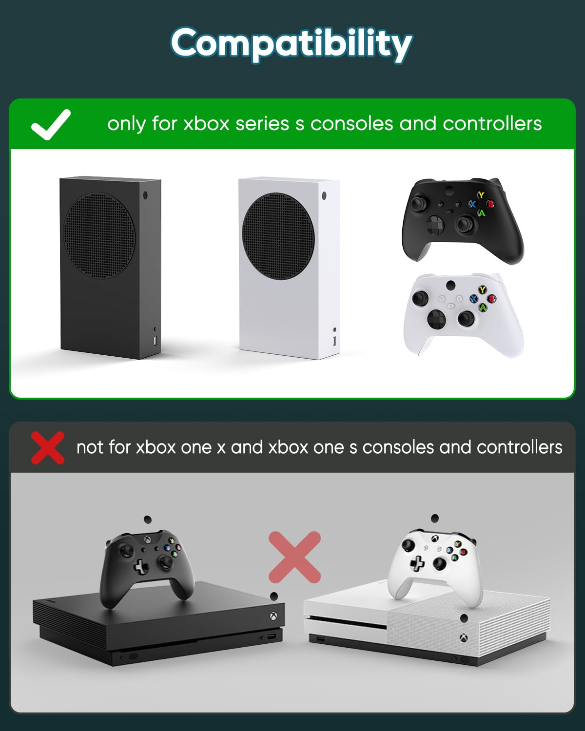 MENEEA Cooling Stand & Charging Station for Xbox Series S with 15 RGB LED Light Modes - Dual Controller Charger & Cooler Fan for Xbox Series S Accessories with 2*1400mAH Batteries and Headphone Hook
