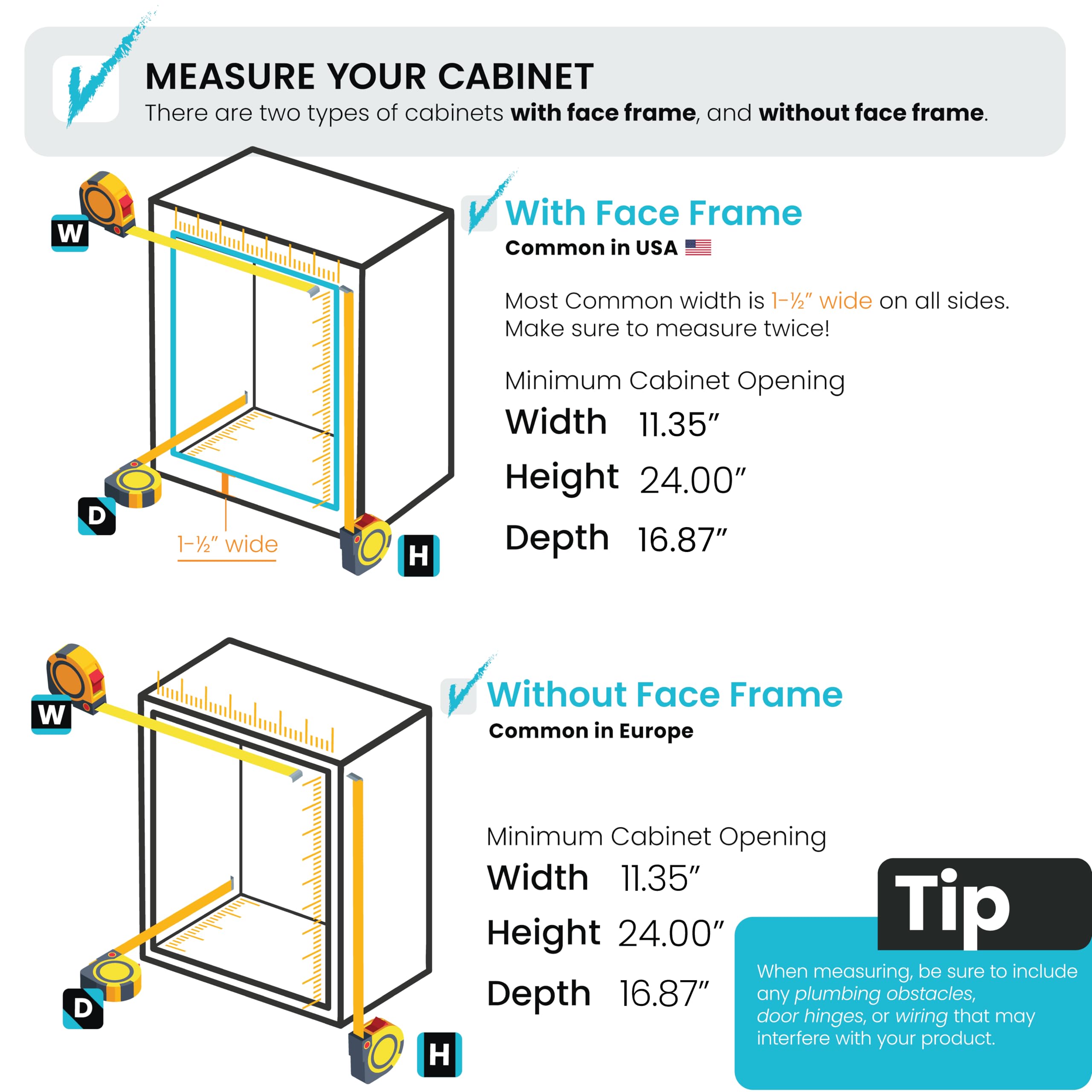 Home Zone Living 7.6 Gallon Pull Out Trash Can, Under Cabinet Design, 29 Liter Capacity