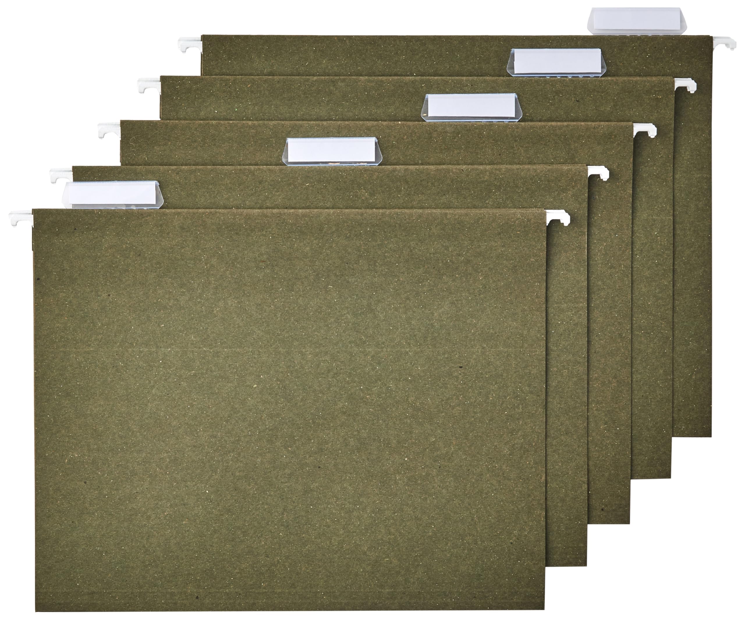 Amazon Basics Hanging File Folders, Letter Size, Standard Green, 1/5-Cut Tabs, 75 per box