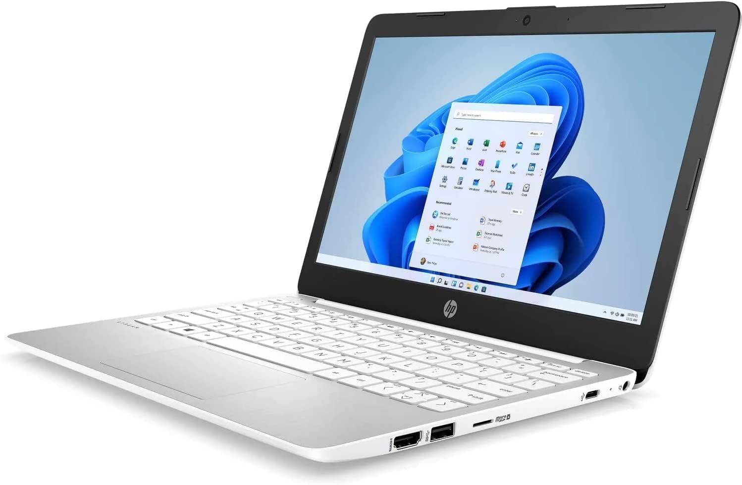 HP Stream 11-inch HD Laptop, Intel Celeron N4000, 4 GB RAM, 32 GB eMMC, Intel UHD, Windows 10 Home in S Mode (11-ak0020nr, Diamond White) (Renewed)