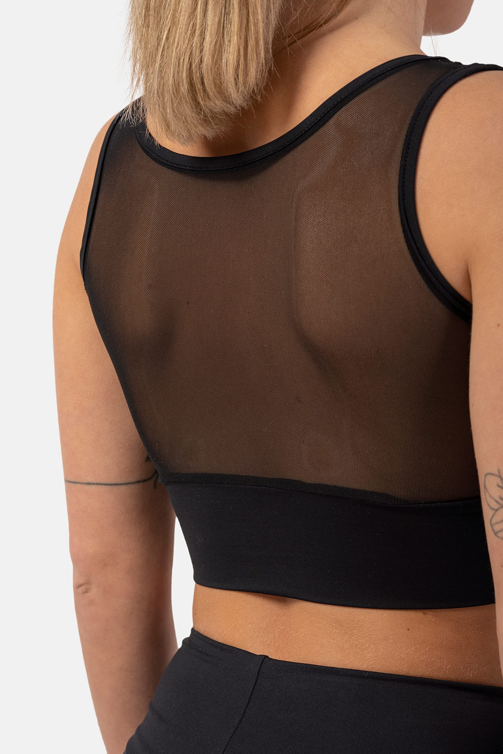 NEBBIA Black Mesh Design Breathe Sports Bra 412