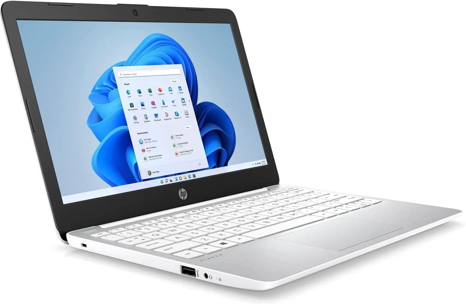 HP Stream 11-inch HD Laptop, Intel Celeron N4000, 4 GB RAM, 32 GB eMMC, Intel UHD, Windows 10 Home in S Mode (11-ak0020nr, Diamond White) (Renewed)