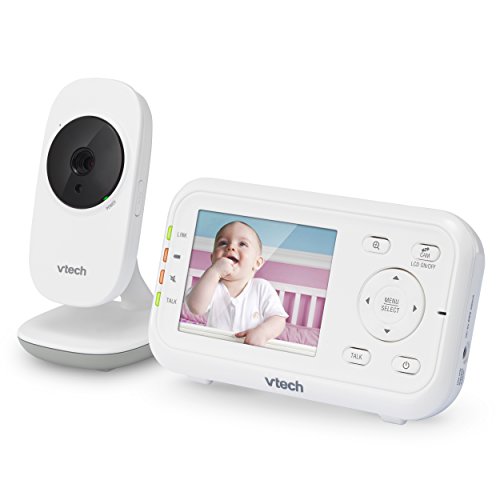 VTech Video Baby Monitor with 1000ft Long Range, Auto Night Vision, 2.8β Screen, 2-Way Audio Talk, Temperature Sensor, Power Saving Mode, Lullabies and Wall-mountable Camera with bracket, White