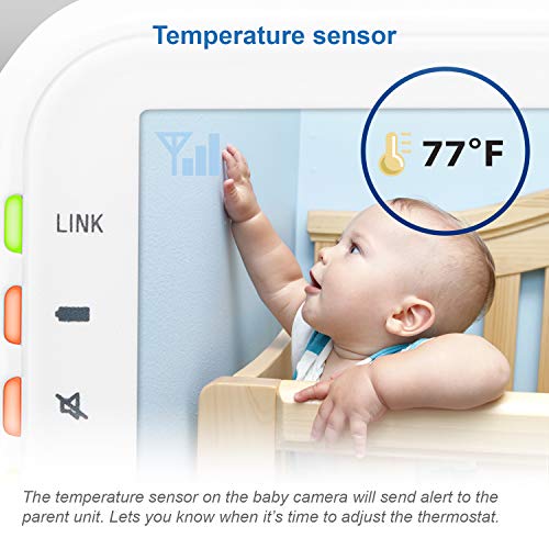 VTech Video Baby Monitor with 1000ft Long Range, Auto Night Vision, 2.8β Screen, 2-Way Audio Talk, Temperature Sensor, Power Saving Mode, Lullabies and Wall-mountable Camera with bracket, White