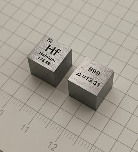 Jonoisax 10 Mm Hafnium Metal Cube - 99.9% Pure for Element Collection Lab Experiment Material Hobbies Substance Block