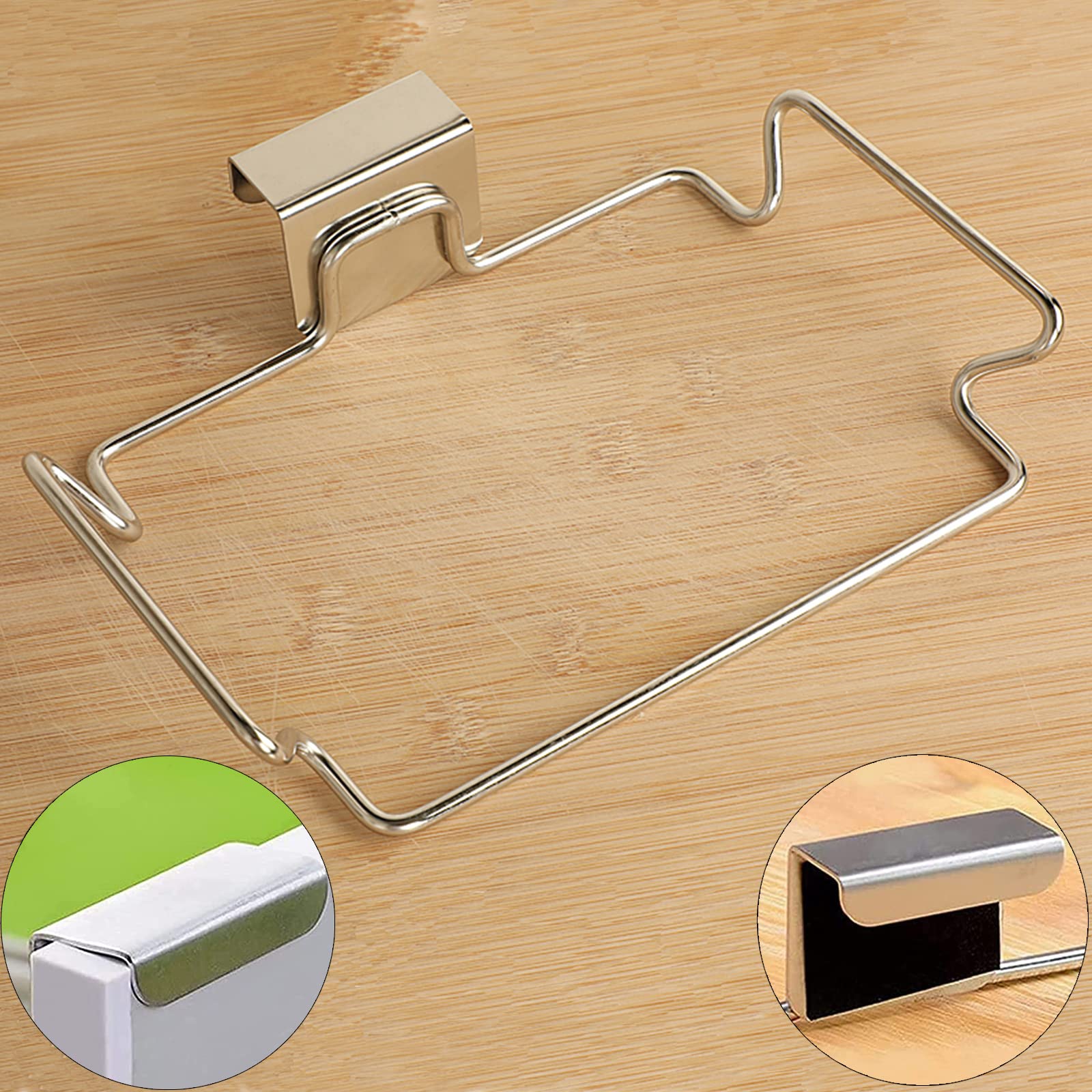 OYSIR Large Stainless Steel Trash Bag Holder for Kitchen Cabinets Doors and Cupboards, Under Sink Bag Holder, Garbage Bag Holder, Kitchen Waste Can, Kitchen Trash Cans