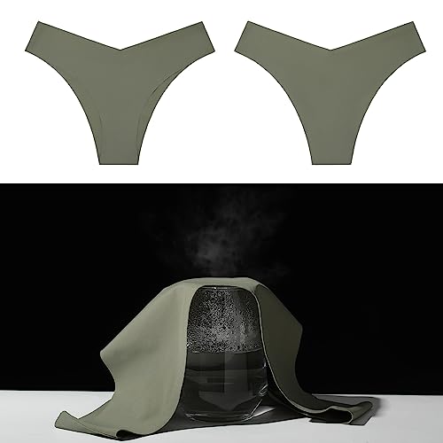 LEVAO 7 Pack Seamless Underwear for Women No Show Bikini Panties Invisible V-shaped Waistband Hipster Cheeky Underwear S-XL
