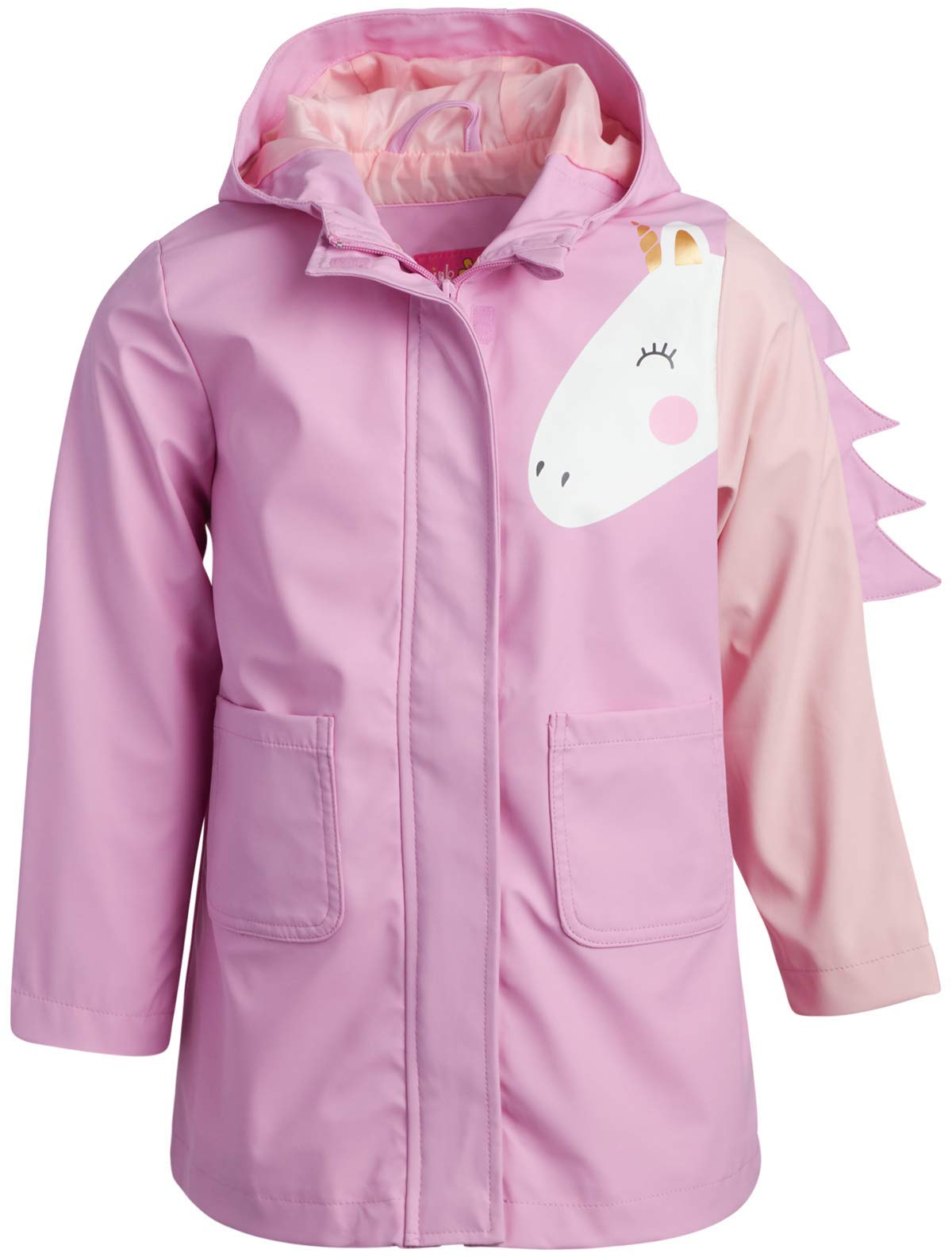 Pink Platinum Girls' Rain Jacket - Lightweight Waterproof Unicorn Windbreaker Slicker Shell Raincoat (Toddler/Little Girl), Size 2T, Violet