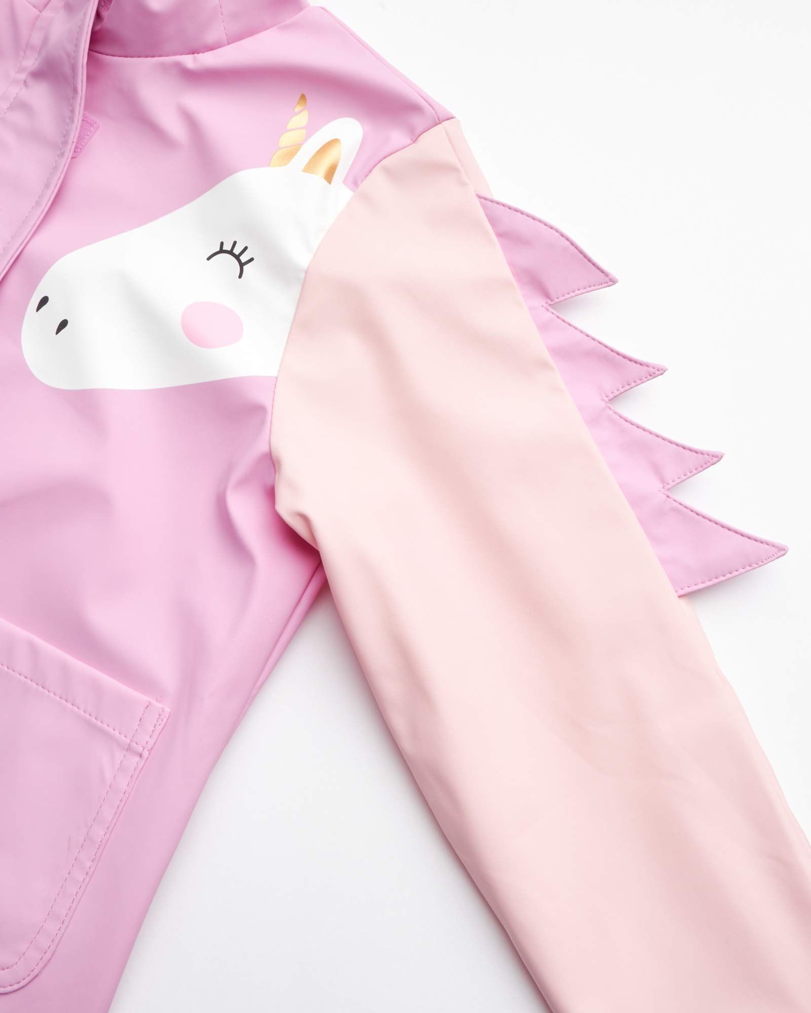 Pink Platinum Girls' Rain Jacket - Lightweight Waterproof Unicorn Windbreaker Slicker Shell Raincoat (Toddler/Little Girl), Size 2T, Violet