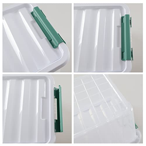 Bblina 20 Quarts Clear Latching Storage Boxes with lids, Plastic Storage Box Bins Set of 6
