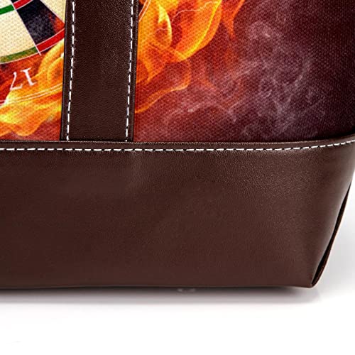 Water and Fire Dart Tote Bags Large Leather canvas Purses and Handbags for Women Top Handle Shoulder Satchel Hobo Bags