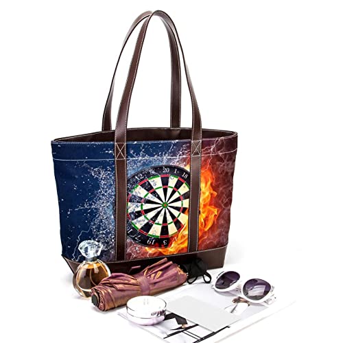 Water and Fire Dart Tote Bags Large Leather canvas Purses and Handbags for Women Top Handle Shoulder Satchel Hobo Bags