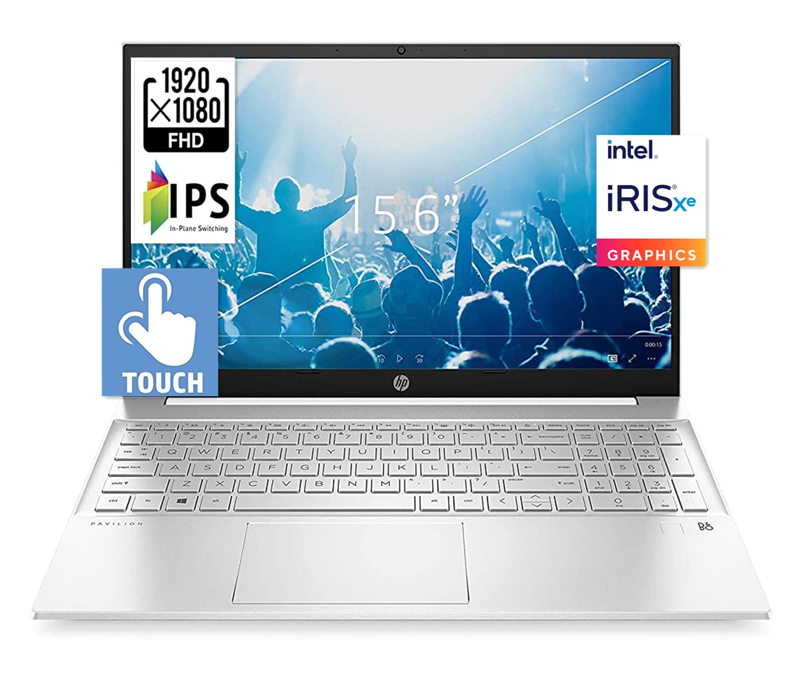 HP Pavilion 15-inch Laptop, 15.6” FHD IPS Touchscreen Laptop, i5-1135G7(>i7-1065G7), Intel Iris Xe Graphics, Wi-Fi 6, Webcam, USB-C, HP Fast Charge, Windows 10 Home (16GB RAM | 512GB PCIe SSD + HDMI)