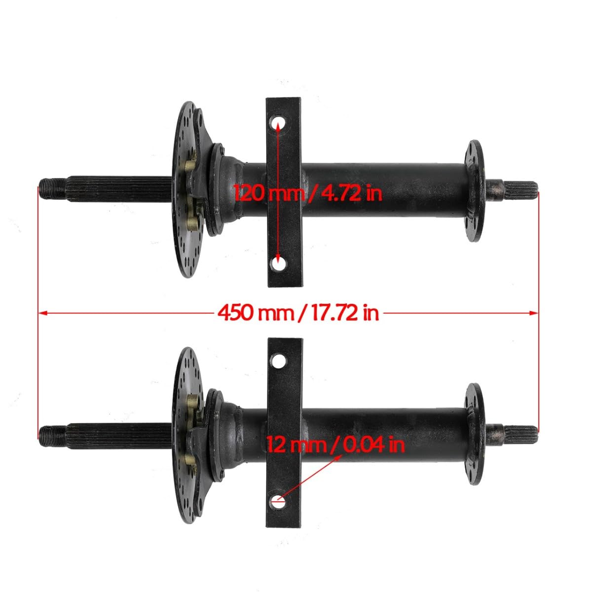 YC Yier 34" Go Kart Rear Axle Kit & 48V 1000W Electric Brushless Motor Controller Differential &145/70-6" Wheels Tires + Front Steering Shaft for ATV Quad Buggy 4 Wheelers Dolly Cart Trike Tricycle…
