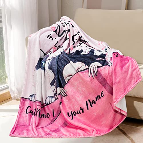 KERAOO Personalized Blanket for Women or Men - Stay in Bed and Cuddle My Pets - Valentine's Birthday Funny Gift for Pet Lover, Custom Pets Blanket, Anniversary Wedding Gifts for Her