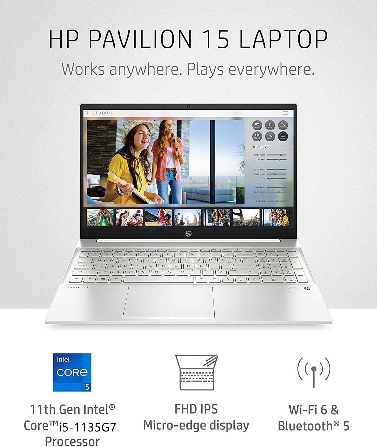 HP Pavilion 15-inch Laptop, 15.6β FHD IPS Touchscreen Laptop, i5-1135G7(>i7-1065G7), Intel Iris Xe Graphics, Wi-Fi 6, Webcam, USB-C, HP Fast Charge, Windows 10 Home (16GB RAM | 512GB PCIe SSD + HDMI)