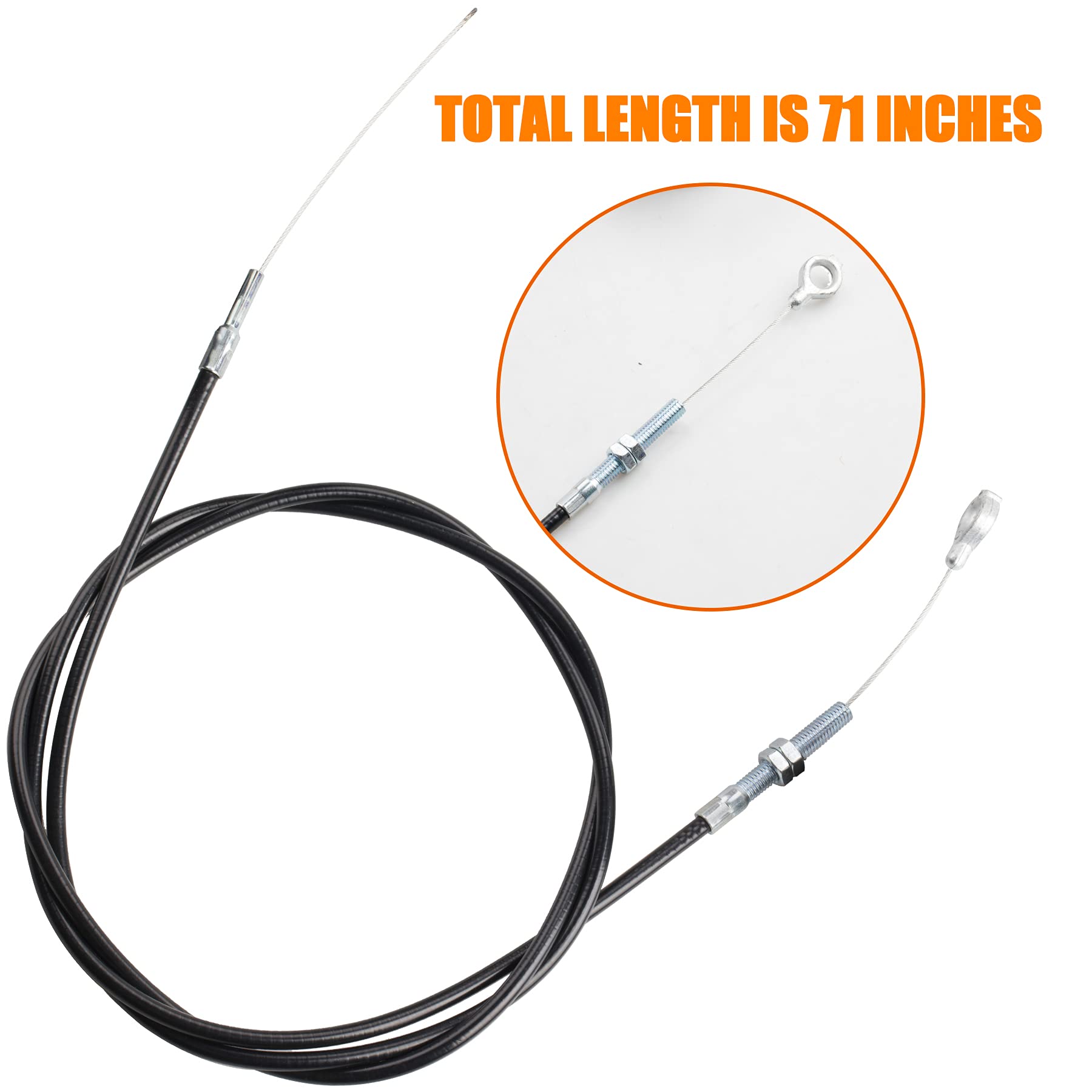 MRELC Universal Throttle Cable Compatible with Manco Go Kart 8252-1390 Go Cart,wire 71" With 63" Casing,Two sets of throttle cable for karting