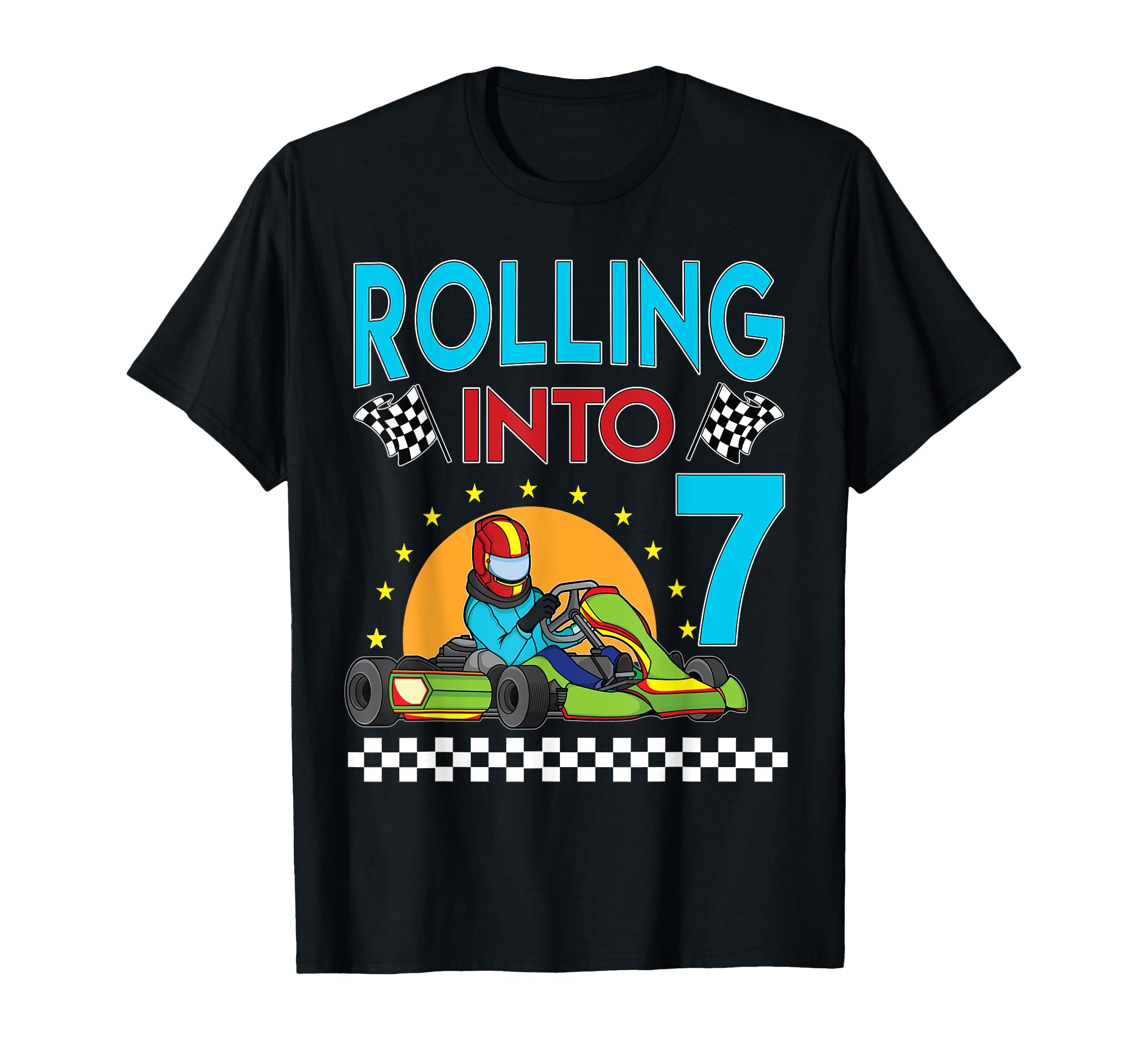 Rolling into 7 Go Kart Racing Go-Kart 7th Birthday Racing T-Shirt