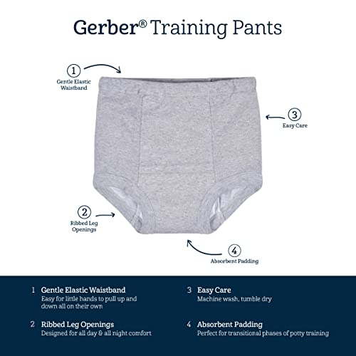 Gerber Baby Boys Infant Toddler 4 Pack Potty Training Pants Underwear Space Blue and Black 3T