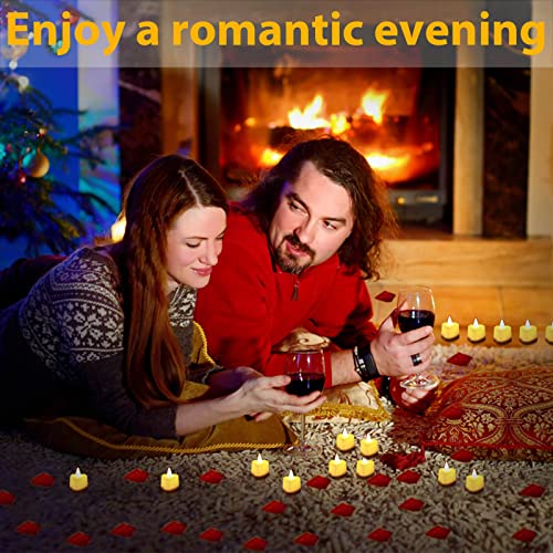Caffox 3000Pcs Rose Petals with 36Pcs LED Tea Lights Candles, Rose Petals for Romantic Night for Her Set, Romantic Decorations for Special Night, Valentine's Day, Wedding, Anniversary Decorations