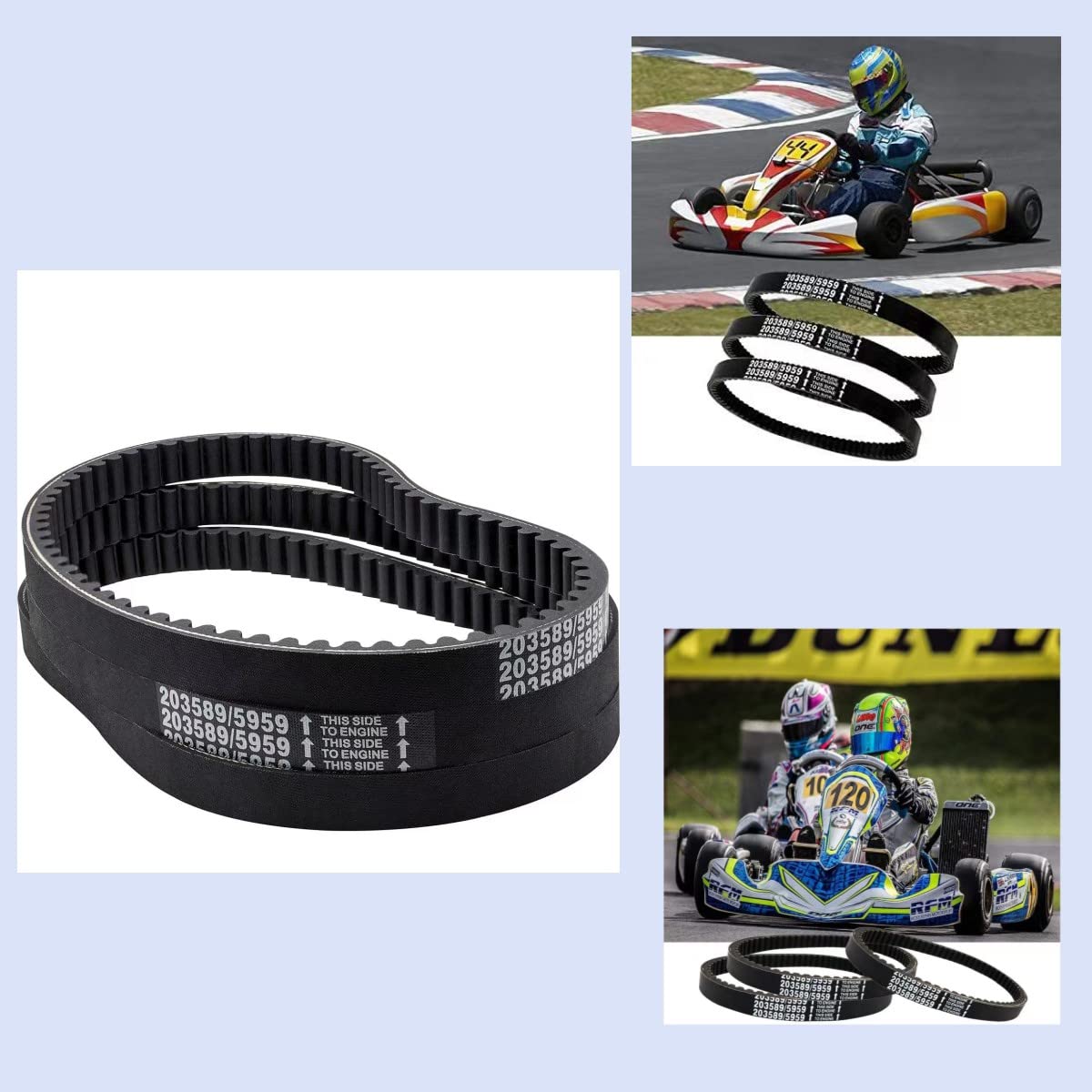 VEYDAMI 3 Pack of KT196 Drive Belt for 30 Series Go Kart Torque Converter Drive Belt Replaces Manco 5959 / Comet 203589