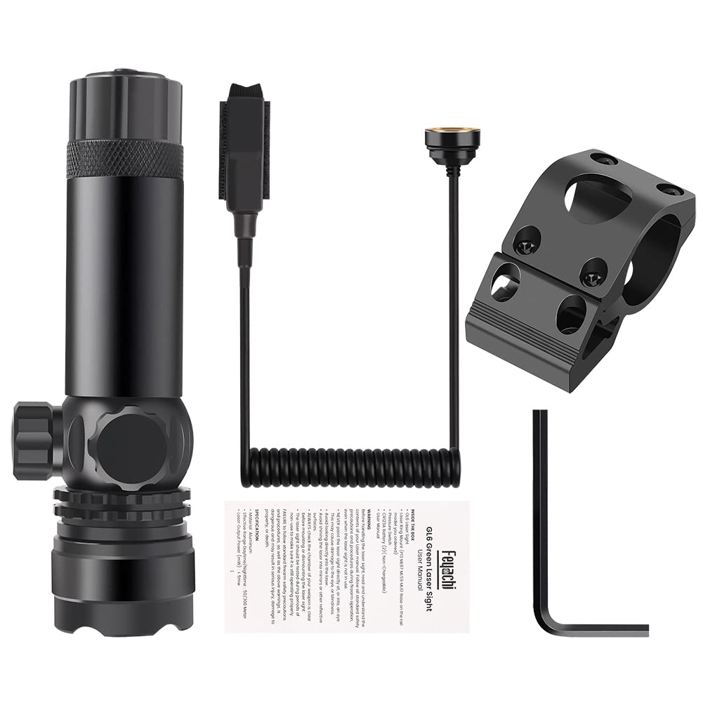 Feyachi GL6 Tactical Green Laser Sight with 45 Degree M61 M Lock Rail Mount and Pressure Switch