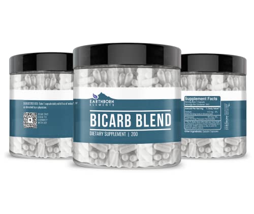 Earthborn Elements Bicarb Blend 200 Capsules, Pure & Undiluted, No Additives
