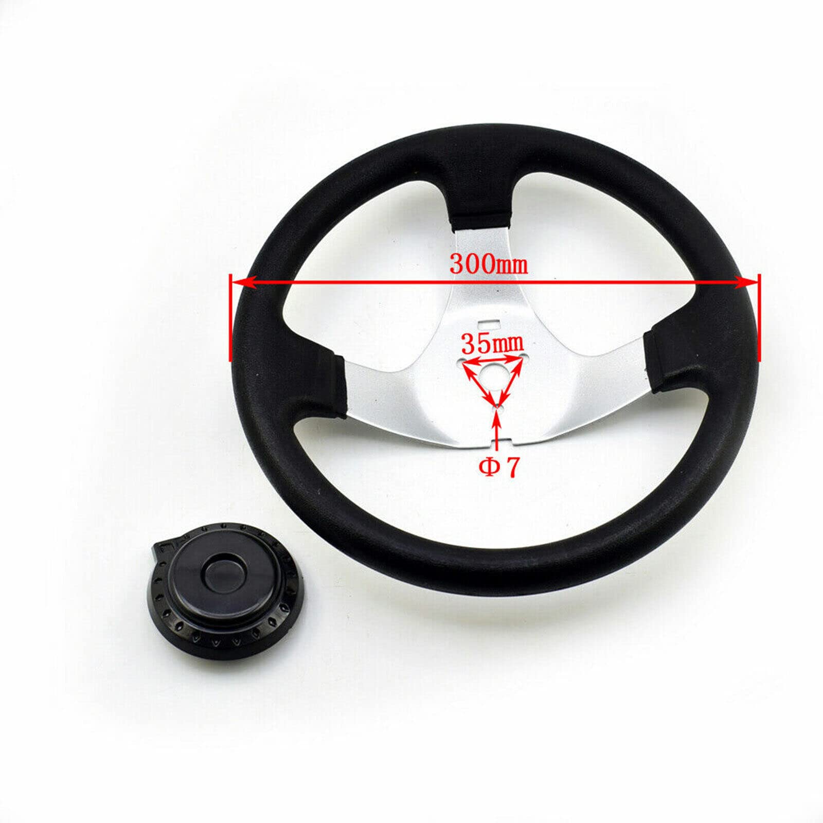 Steering Wheel Steel Kit, Front Axle Kit Front Steering Gear Rack Joint Tie Rod & Wheel Assembly, Front Steering Assy Tie Rod Wheels Go Kart Drift Ball Joint for 168CC ATV Quad Go Kart Cart(USA STOCK)