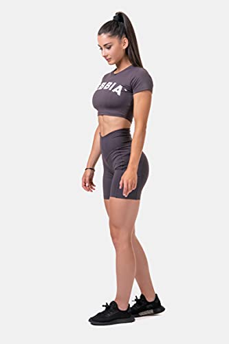 NEBBIA Short Sleeve Sporty Crop Top 584 Maroon