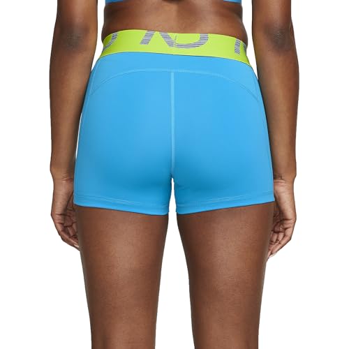 Nike Women's Pro 3" Training Shorts (Medium, Laser Blue)