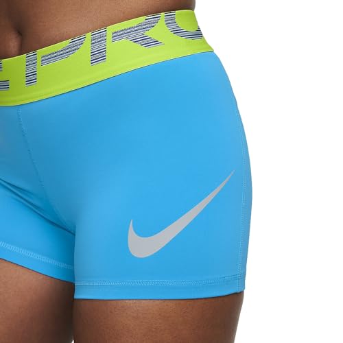 Nike Women's Pro 3" Training Shorts (Medium, Laser Blue)
