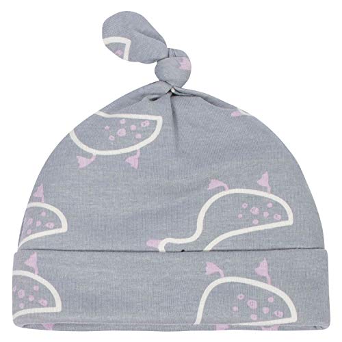 Grow by Gerber Baby Girls 4-Pack Caps, Grey/Pink/Ivory, Newborn