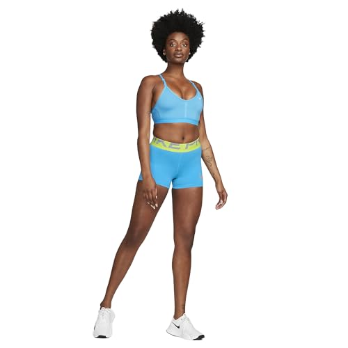 Nike Women's Pro 3" Training Shorts (Medium, Laser Blue)
