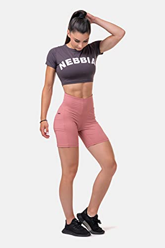 NEBBIA Short Sleeve Sporty Crop Top 584 Maroon