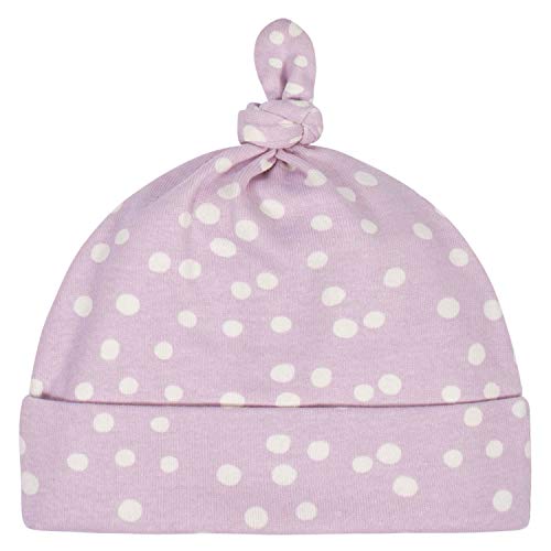 Grow by Gerber Baby Girls 4-Pack Caps, Grey/Pink/Ivory, Newborn