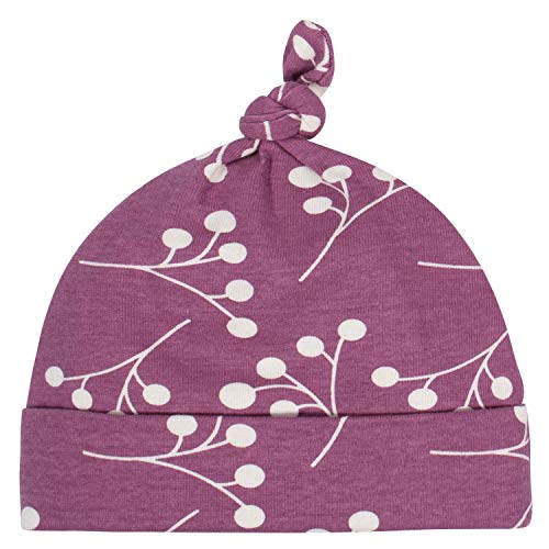 Grow by Gerber Baby Girls 4-Pack Caps, Grey/Pink/Ivory, Newborn