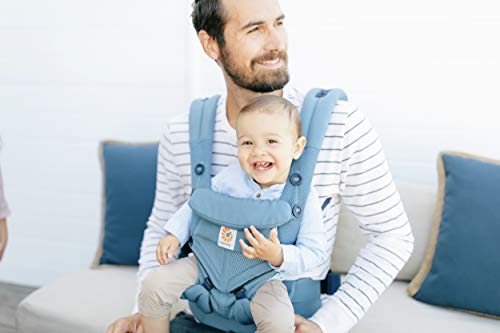 Ergobaby Omni 360 All-Position Baby Carrier for Newborn to Toddler with Lumbar Support & Cool Air Mesh (7-45 Lb), Oxford Blue