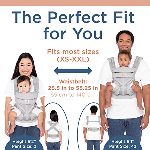 Ergobaby Omni 360 All-Position Baby Carrier for Newborn to Toddler with Lumbar Support & Cool Air Mesh (7-45 Lb), Oxford Blue