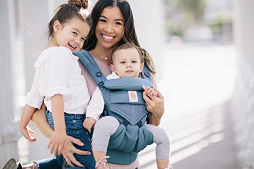 Ergobaby Omni 360 All-Position Baby Carrier for Newborn to Toddler with Lumbar Support & Cool Air Mesh (7-45 Lb), Oxford Blue