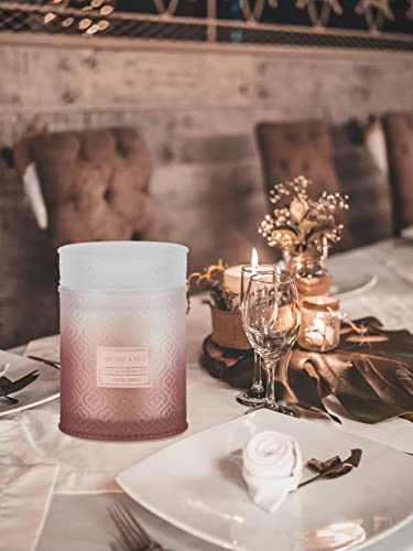 Valentine's Day Sea Salt & Rose Scented Candle Large Jar Candle for Home 19oz Gift Candle for Women Men Wooden Wick